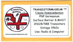 2N128 and 2N588 Surface Barrier Germanium Transistors