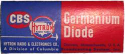 Transistor Museum Photo Gallery CBS 1N81 Historic Germanium Diode